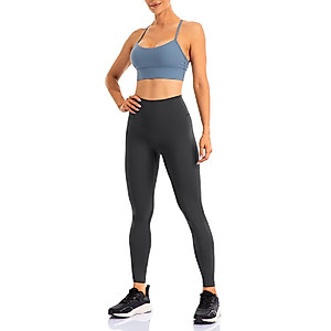 Ukaste Women's Studio Essential High-Rise Yoga Leggings 25" - Soft Stretch Workout Active Tights Pants (Graphite Gray, 4)