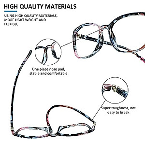 VisionGlobal Blue Light Blocking Glasses for Women, Anti Eyestrain, Computer Reading, TV Glasses, Stylish Square Frame, Anti Glare(No Magnification)