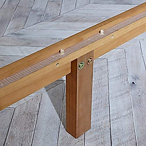 MUSEHOMEINC Solid Wood Platform Bed with Headboard for Bedroom,Wood Slat Support & No Box Spring Needed, Unique Style Design,Queen