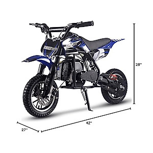 MotoTec DB-01 50cc 2-Stroke Kids Gas Dirt Bike Blue