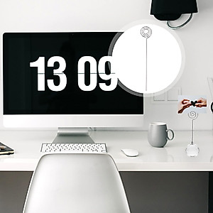 Kisangel Wedding Picture Frame 30Pcs Metal Wire Floral Place Holder Swirl Round Photo Memo Holder Pick Picture Note Clamp for Wedding Party Birthday Office DIY Favor Cable Clip