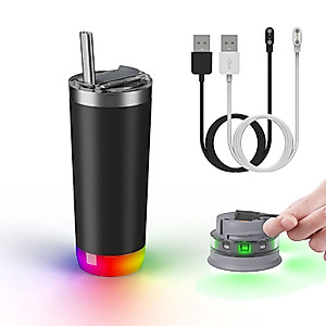 yothchose 2Pack Charger Replacement Compatible with HidrateSpark PRO Tumbler/HidrateSpark PRO/HidrateSpark PRO Steel Smart Water Bottle Chargers Charging Cable USB Cord Cradle (Black/White)