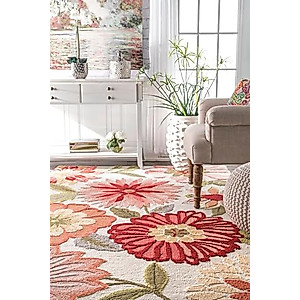 nuLOOM Hand Tufted Palm Springs Area Rug, 6' x 9', Pink