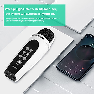 Voice Changer Microphone, Microphone Mic Voice Changer Microphone Microphone Karaoke Speaker with 4 Voice Conversion Modes for Smartphone PC