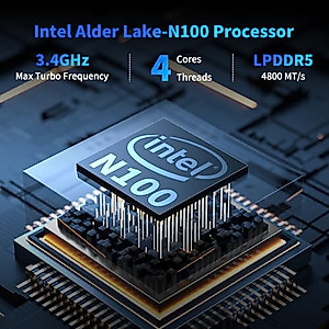 Mini PC J4105 128GB SSD Windows 11 Pro Mini Desktop Computer 8GB DDR4, 2*HDMI2.0 4K@60Hz, Dual-Band WiFi, USB3.0 * 4,USB2.0 * 1, Gigabit Ethernet, BT, AL34 Micro PC