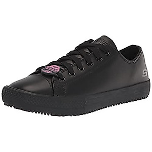 Skechers for Work Women's Gibson-Hardwood Slip-Resistant Sneaker, Black, 8.5 M US