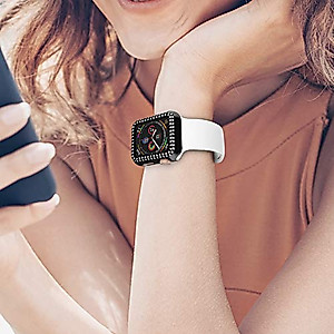adepoy Compatible for Apple Watch Case 44mm Series 6/5/4 SE Bling Rhinestone Apple Watch Protective Case Bumper Frame Screen Protector Case Cover for iWatch Series 44mm Black