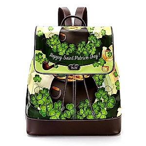 VBFOFBV Travel Backpack, Laptop Backpack for Women Men, Fashion Backpack, St. Patrick'S Day Green Plaid