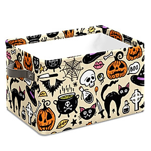 Halloween Ghost Basket with Handles spooky basket stuffers for Boyfriend Large Collapsible Storage Bins Boxes for Shelves Home Office Toys