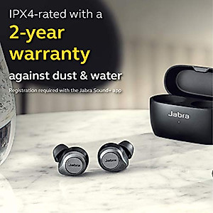 Jabra Elite 85t True Wireless Bluetooth Earbuds, Titanium Black – Advanced Noise-Cancelling Earbuds with Charging Case (Renewed)