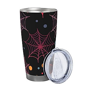 AYCZN Galaxy Cobweb 20 OZ Tumbler Stainless Steel Travel Coffee Mug, Halloween Spider Web Insulated Water Bottle with Lid and 2 StrawsLeakproof Thermal Cup