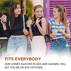 BodyJ4You 24PC Ear Stretching Kit - 00G-20mm Big Gauges - Clear Acrylic Heavy Tapers Double Flare Silicone Tunnels - Stretchers Weights Expanders Eyelets