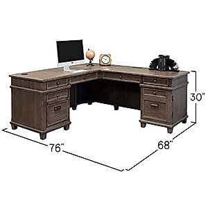 Martin Furniture Desk And Return, Weathered Dove