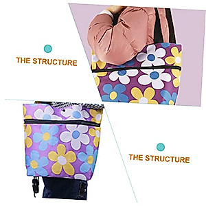 Tofficu Pull Bag Plastic Tote Bag Trolly Cart with Wheels Folding Shopping Cart Folding Cart with Wheels Tote Bag with Wheels Foldable Shopping Cart with Wheels Oxford Cloth Shopping Bag