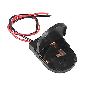 AOICRIE 12PCS 1X 3V CR2032 Battery Holder Coin Button Cell Battery Holder Case with ON/Off Switch Lead Wire Type (Black)