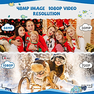 Digital Camera, Mini Kids Camera Autofocus FHD 1080P 48MP 16X Zoom LCD Screen with 32GB TF Card 2 Batteries & Charger Compact Portable Camera for Teen