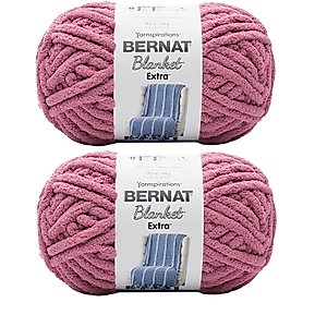 Bernat Yarn Blanket Extra Blanket Yarn, Jumbo Gauge #7, 2-Pack (Burnt Rose)