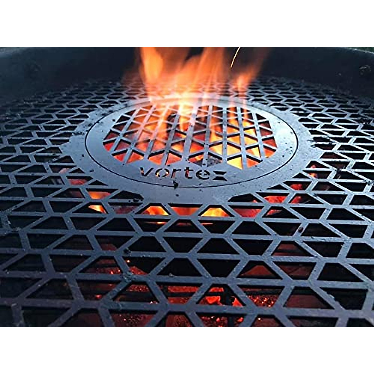 VORTEX (IN)DIRECT HEAT® Grill Grate Replacement for 22 Kettle, UDS OR KAMADO Style Charcoal BBQS with Removable Searing Grate - 22 in