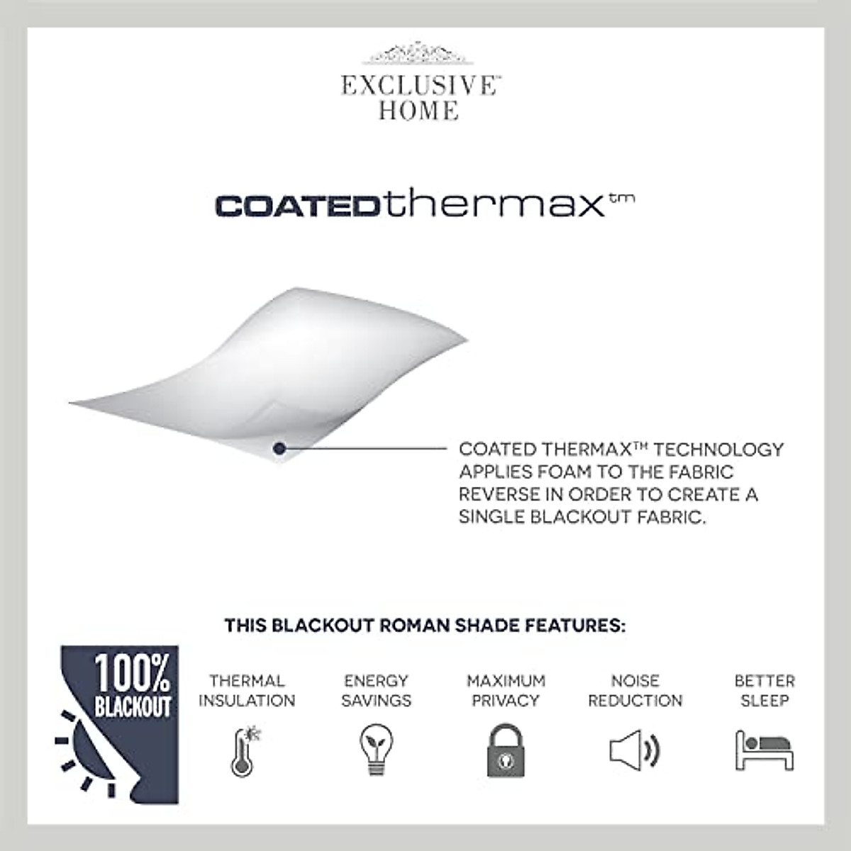 Exclusive Home Ricardo Total Blackout Roman Shade, 34"x64", Natural