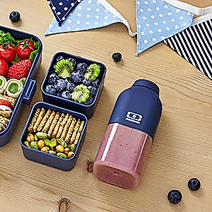 monbento - Small Water Bottle MB Positive S Infinity 11 Oz - Small Leakproof Water Bottle to Slip into a Handbag - BPA Free - Food Grade Safe - Blue