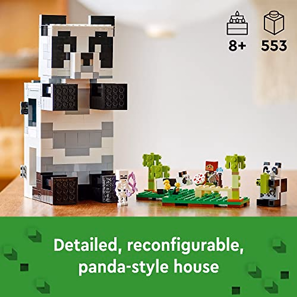 LEGO Minecraft The Panda Haven 21245, Movable Toy House with Baby Panda Animal Figures, Gaming Christmas Toy for Kids, Great Gift Idea for Boys and Girls Ages 8 and Up