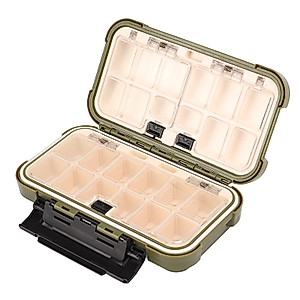 TEUOPIOE Fishing Box, Waterproof Lightweight Portable 24 Slots Fishing Storage Box for Sea/Fresh Fishing for Fishing Pocket for Fishing Tackle for Fishing Backpack(Small)