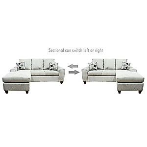 A&A Furniture Contemporary Gray Sofa Chaise