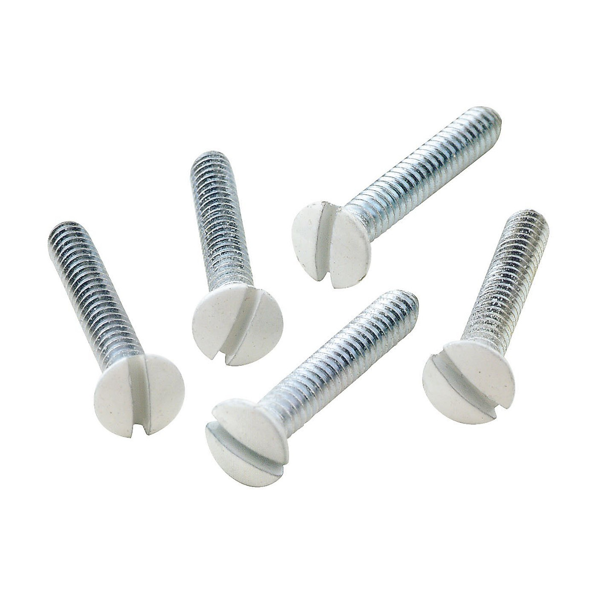 White Wallplate Screws, 1", 6-32 Oval Head Slotted, 20 Pack (20)