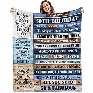 Gifts for Women 50th Birthday Gifts for Men 50th Birthday Decorations Women 1973 Blanket Funny Gifts for Her Him Birthday Gifts Ideas for Husband Wife Dad Mom Bed Throw Cool Blanket 60 Inch X 50 Inch