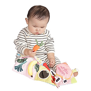 Manhattan Toy Mini-Apple Farm Soft Activity Crinkle Book for Baby & Toddler with Discovery Mirror and Textured Teether Multicolor