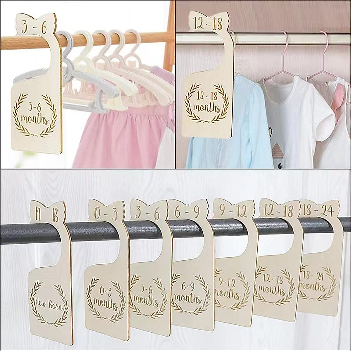 Baby Closet Dividers, Adventure Baby Closet Dividers By Month,Premium Wood Baby Closet Dividers，Thicken and One side from Newborn to 24 Months (7 Pieces)