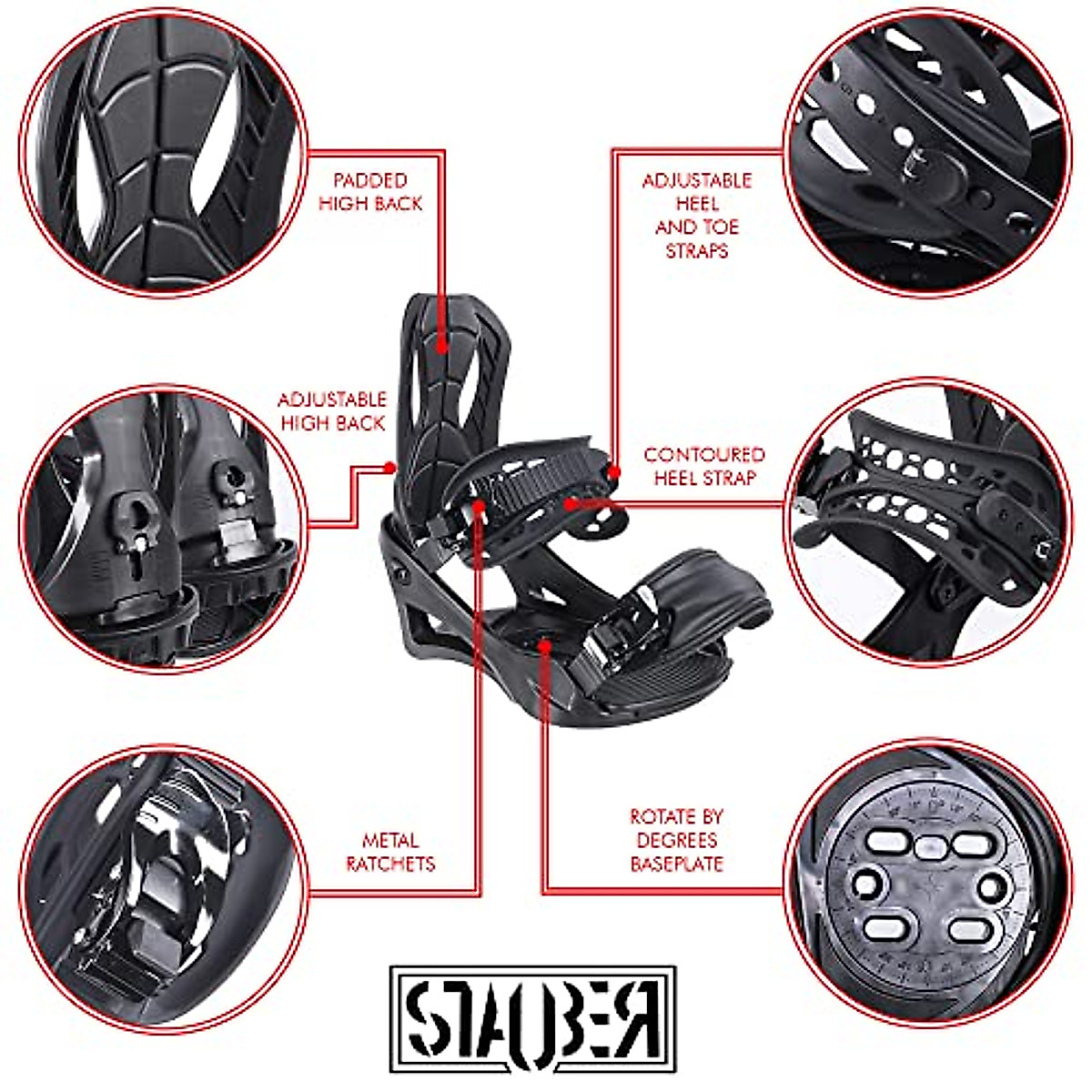 STAUBER 138cm Summit Snowboard & Binding Package Sizes 128, 133, 138, 143, 148,153,158, 161- Best All Terrain, Twin Directional, Hybrid Profile - Adjustable Bindings - Designed for All Levels