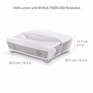 ViewSonic LS831WU 4500 Lumens WUXGA Ultra Short Throw Projector with HV Keystoning, 4 Corner Adjustment and for Business and Education Settings