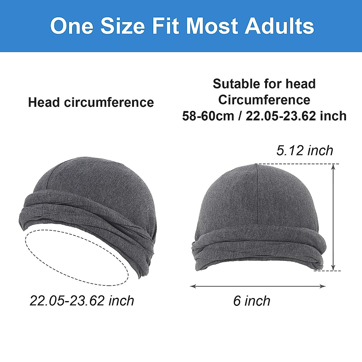 BAGIFT Turban Hat for Men,Silk Satin Lined Halo Turban Head Wrap Skull Cap for Men and Women (White)