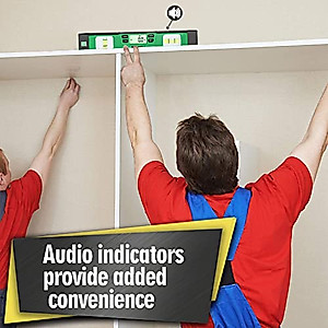 Digital Torpedo Level -10 Inch IP54 Digital Magnetized Level Protected Electronic Bubble Inclinometer/Angle Finder/LED Display & V-Groove Base (10 Inch, Green)