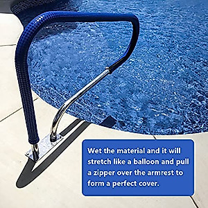 Pool Railing Handrail Comfort Covers 4-Feet Zippered Designed Neoprene Hand Grip Rail Nonslip Cover for Above Ground & Inground Pool Ladder Hand Rail (Royal Blue (2)