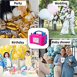 Balloon Pump 600W 110V Electric Balloon Pump Portable Electric Inflator Balloon Air Pump-2 Tying Tools Balloon Blower for Party Decoration