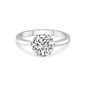 FRIENDLY DIAMONDS Lab Grown Diamond Engagement Ring For Women IGI Certified Round Shape 1 Carat | 14K Or 18K White, Yellow Or Rose Gold Rosé Malissa Solitaire Diamond Ring | FG-VS1-VS2 Quality