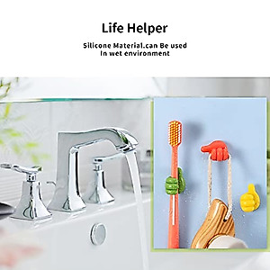 18PCS Silicone Thumb Wall Hooks, Creative Multi-Function Self-Adhesive Thumb Cable Organizer Clips, Key Hook Wall Hangers, Multi-Function Wall Storage Hooks for Bedroom Car Charging Data Cable