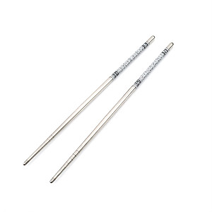 HUANGXM Stainless Steel Blue and White Porcelain Pattern Chopsticks Reusable Dinner Cutlery (Style 2), One Size