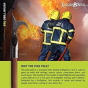 Jolly Green Products 4-in-1 Grill Brush and Scraper, Steel Bristles, Grill Cleaner with 18-Inch Handle, Will Not Scratch or Damage Grate, Perfect BBQ Grilling Gifts for Men