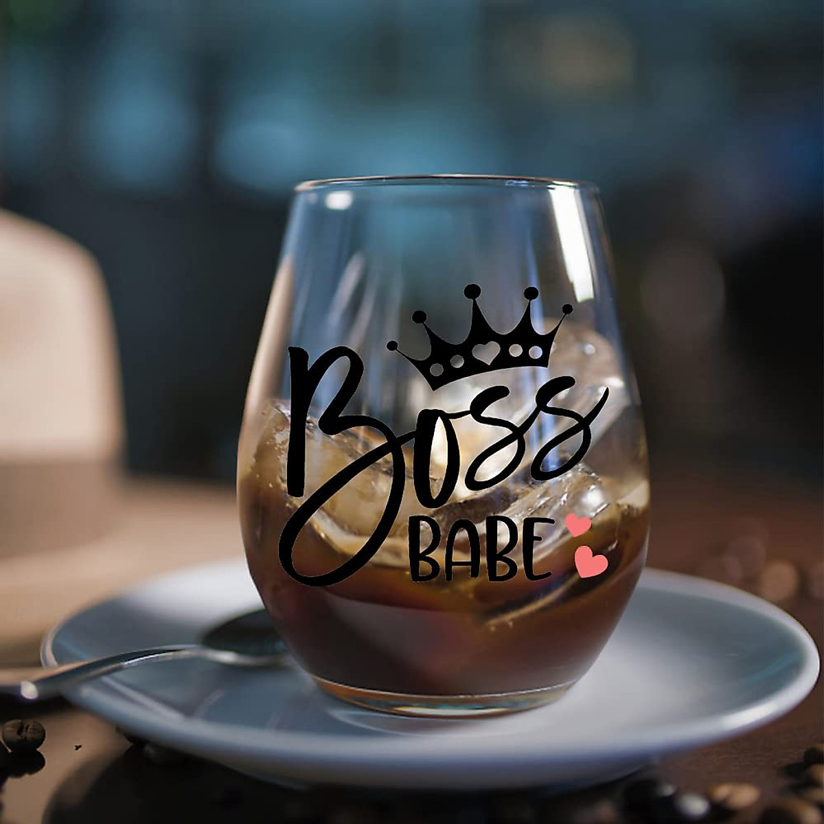 DYJYBMY Boss Babe 15oz Wine Glass, Perfect Gifts Idea for Girl Boss Female Entrepreneur, Bosses Day Christmas Birthday Retiremen Gifts