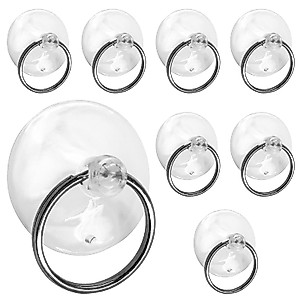 Piutouyar 12Pcs Suction Cup with Ring 1.6"/40mm Clear Key Ring Suction Cups Sucker for Window Kitchen Wall Hook Hanger