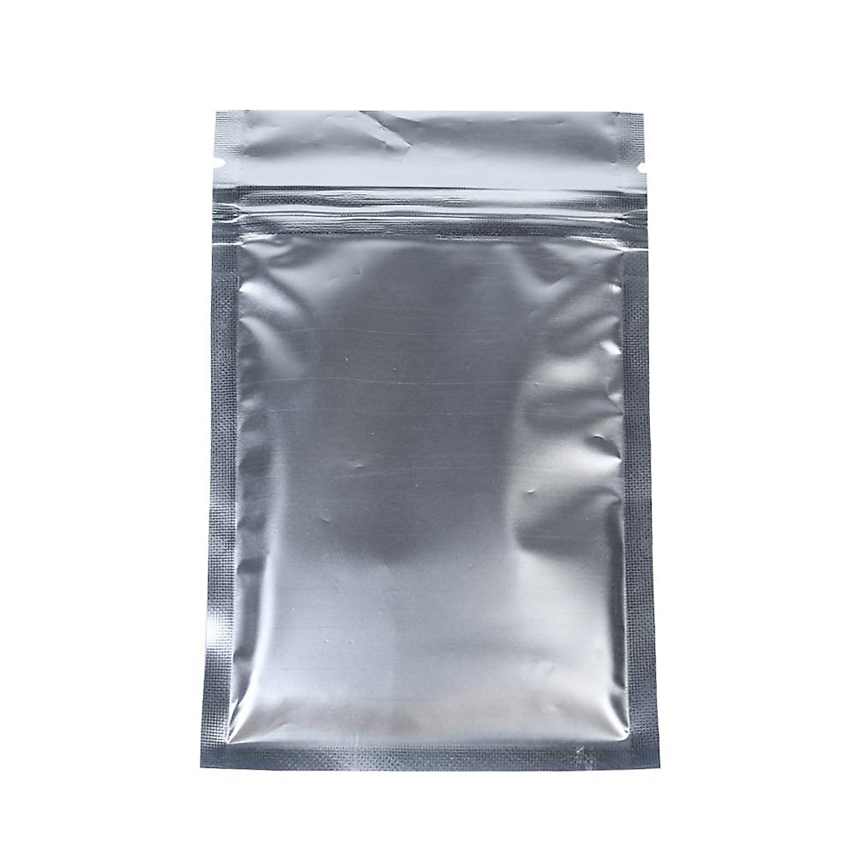 Clear Window Flat Colored Metallic Foil Zipper Seal Bag (100 Pack) (Silver, Flat | 1.5oz)