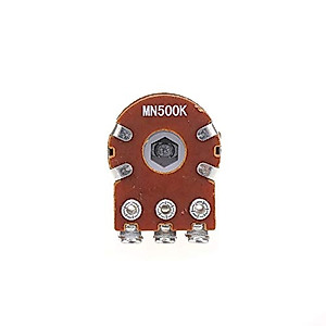 Musiclily Pro Aluminium Mini Metric Sized Blend Pots MN500K Dual Balance Potentiometers with Center Detent for Guitar (Set of 2)