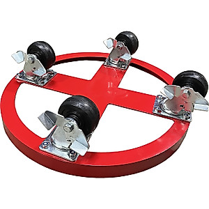 Steel Drum Dolly, 2000 lb. Cap, 55 Gal Drum, 4 Swivel Nylon Casters with Brakes