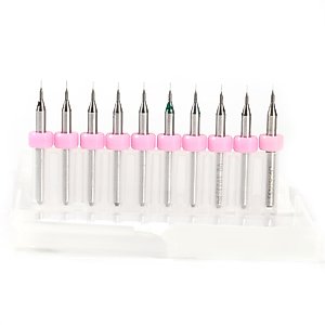 10Pcs PCB Print Circuit Board Tip Spiral Flute Carbide Micro Drill Bits(0.1mm)