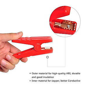 KUNCAN EC5 Jump Starter Cable with Battery Clamps - 12V Replacement Alligator Clips to EC5 Connector Car Jumper Cable for Emergency Portable Car Jump Start Battery Booster Cable 10AWG Wire