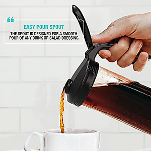 Masontops Multi Pour Top Mason Jar Lid with Handle - Wide Mouth Mason Jar Pour Spout Lid Pourer - Ball Mason Jar Pitcher Lid with Handle and Flip Cap