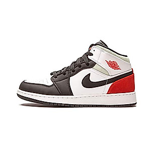 Jordan Youth Air 1 Mid SE GS BQ6931 100 Red/Grey/Black Toe - Size 5.5Y